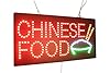 Chinese Food Sign, TOPKING Signage, LED Neon Open, Store, Window, Shop ...