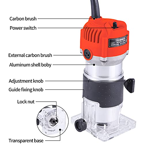 Wood Router,Router Tool Wood Trimmer Router Electric Hand Trimmer ...