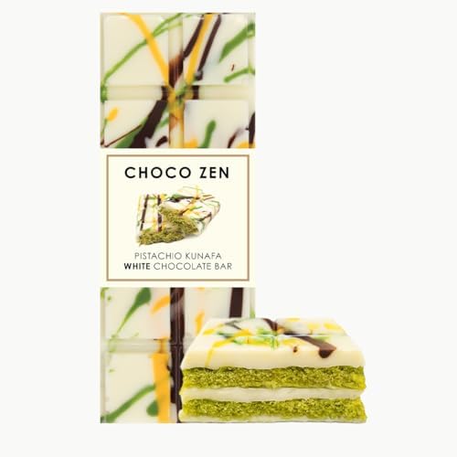 Choco Zen Premium Dubai Chocolate Pistachio Kunafa Bar (65g, White ...