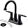 VALISY Black High Arc Two Handle Stainless Steel Black Bathroom Sink ...