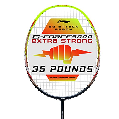 Li-Ning G-Force Extra Strong 9000 Carbon Fiber Strung(Charcoal/Lime ...