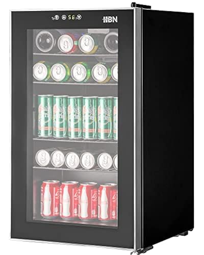 HBN Mini Beverage Refrigerator - 2.4Cu Ft/ 85 Can Beverage Cooler with ...