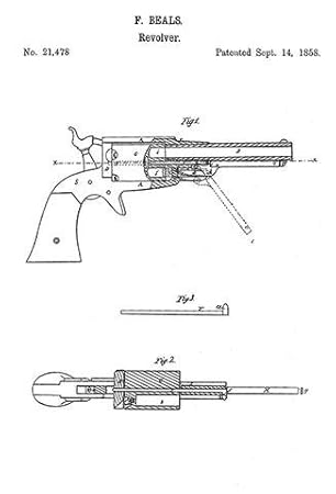 Amazon.com: 1858 - Remington Model 1858 Revolver - F. Beals - Patent ...