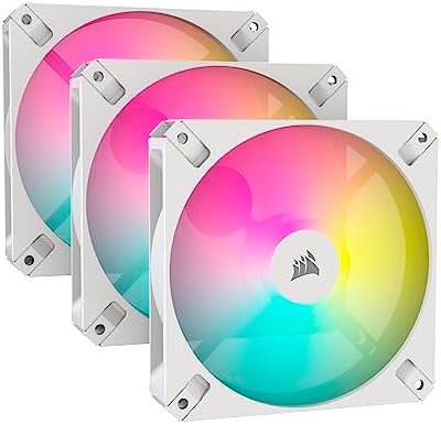 CORSAIR AR120 White, 120mm iCUE RGB Fan, ARGB-compatible, Triple Pack ...