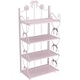 Amazon.com: BOOMALTU Cute 4-Tier Folding Metal Shelving Bathroom Shelf ...