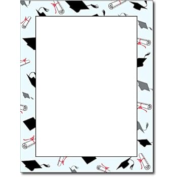 Amazon.com : Grad Caps & Diplomas Graduation Stationery Paper - 80 ...