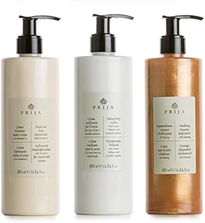 PRIJA Wellness Set Hand & Body Moisturiser, Vitalising Creamy Bath Foam ...