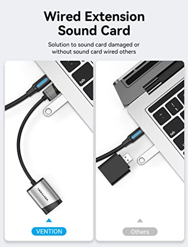 USB Audio Adapter - VENTION USB External Stereo Sound Card to 3.5mm ...