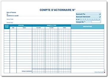 Fiches de Comptes d'Actionnaires - Lot de 50 - M072: Amazon.fr ...