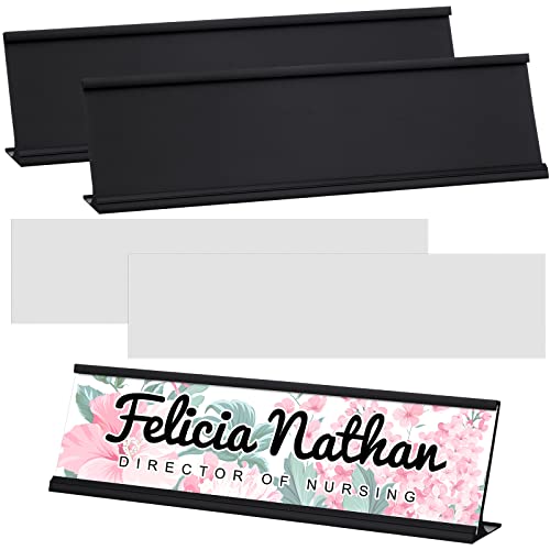 2 Sets Sublimation Aluminum Office Nameplates with Name Plate Holder ...