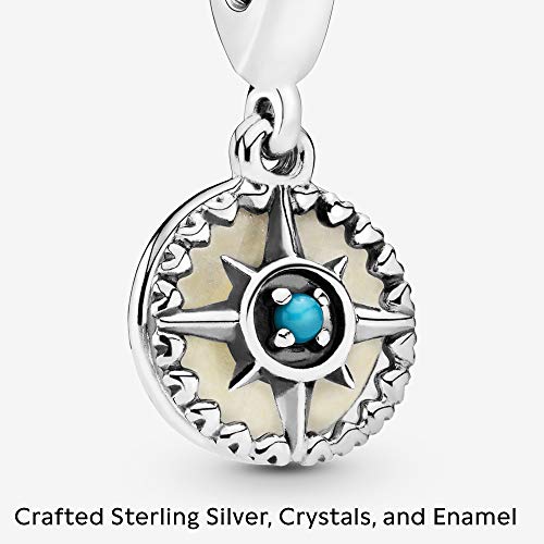 Pandora Jewelry - Blue Compass Rose Dangle Charm in Sterling Silver ...