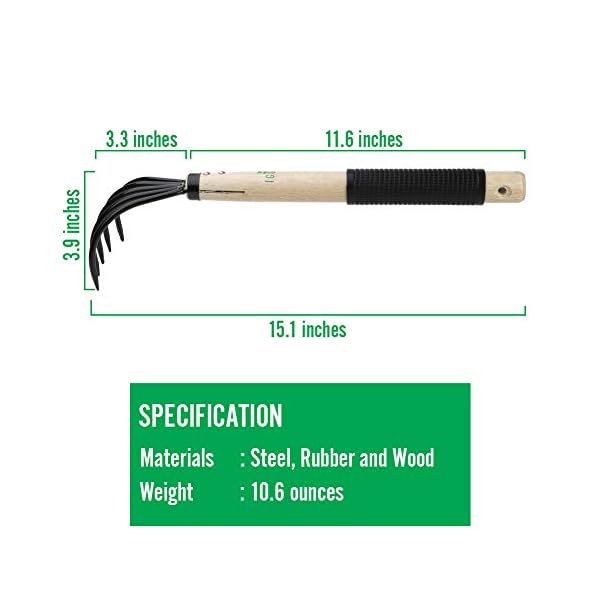 Hand-Held Ergonomic Garden Rake