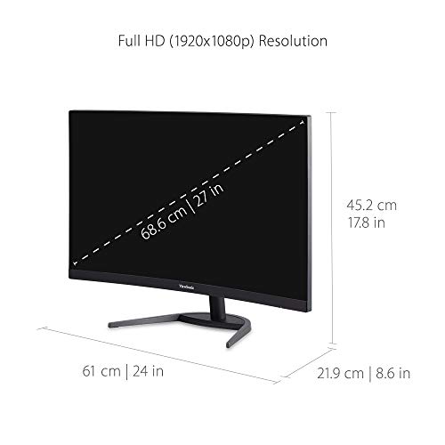 ViewSonic OMNI VX2768-PC-MHD 27 Inch Curved 1080p 1ms 165Hz Gaming ...
