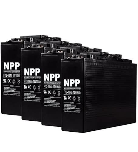 NPPower FT12-100Ah (4 Pcs) 12V 100Ah Front Access AGM Deep Cycle SLA ...