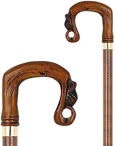 Shepherds Crook Walking Stick - Carved Thistle Healthcare: Amazon.co.uk ...