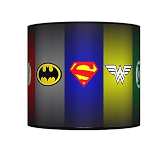 NEW SUPER HERO BATMAN SUPERMAN SYMBOL CEILING LAMPSHADE - 10" DRUM ...