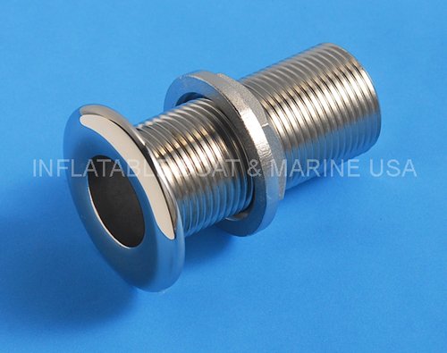 Boat Thru Hull Fitting / Drain - 1" Threaded - Marine 316 Stainless ...