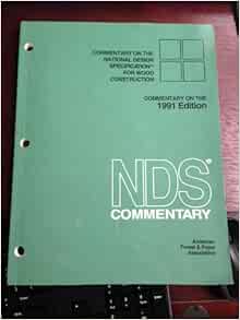 ANSI/NFoPA NDS-1991 National Design Specification for Wood Construction ...