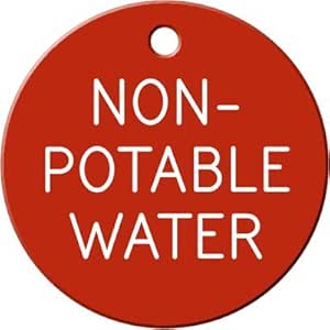 Amazon.com : Non-Potable Water, Plastic Tag, 1.5" x 1.5" : Office ...