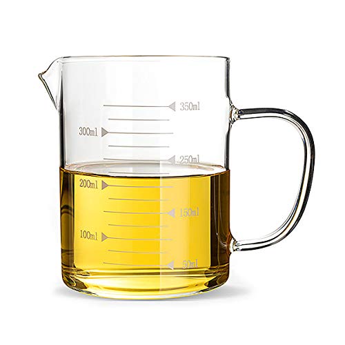 DEVILMAYCARE Glass Beaker with Handle and Lid, Glass Measuring Cup with ...