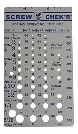 Amazon.com: Screw Chek’r SAE/ Inch Screw Thread Size Gauge (No. 1 to 5/ ...
