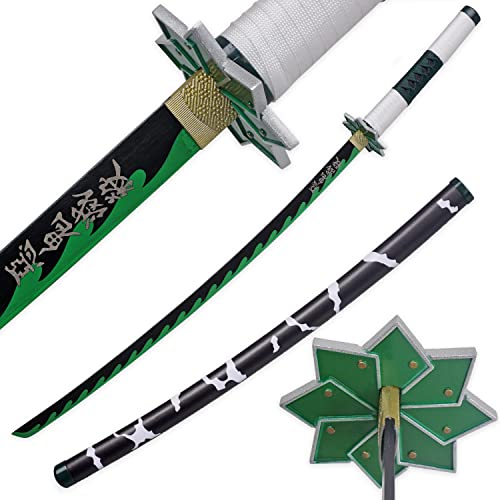RENGENG Cosplay Anime Shinazugawa Sanemi Katana Samurai Sword, Carbon ...