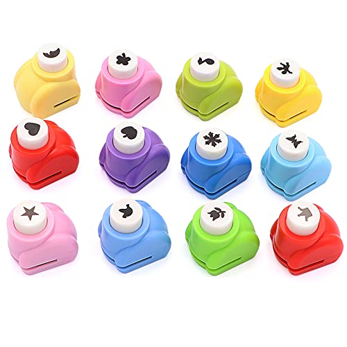 Ingoulut 12PCS Mini Paper Craft Punch,Colorful Mini Scrapbook Punches ...