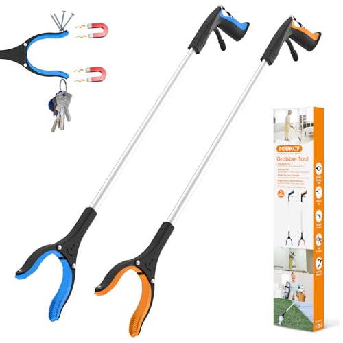 REWKCY 43" Grabber Reacher Tool, 2-Pack Non Folding Extra Long Reacher ...