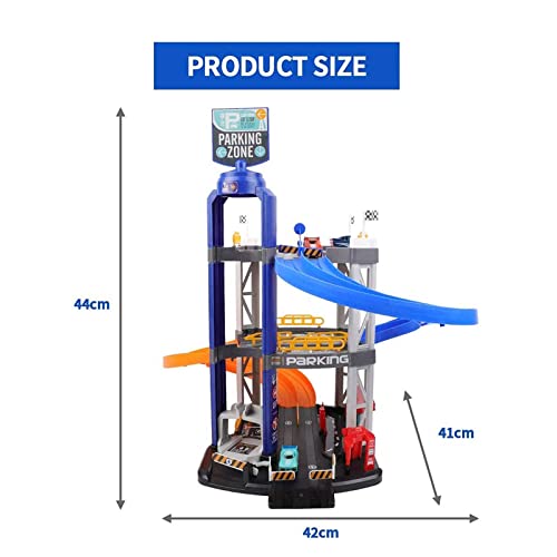 SGOTA City Ultimate Garage Playset, 3-Level Garage Toy Set with 4 Cars, Race Car Track Sets Toy ...