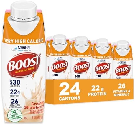 BOOST Very High Calorie Nutritional Drink, Creamy Strawberry, 8 Fl Oz ...