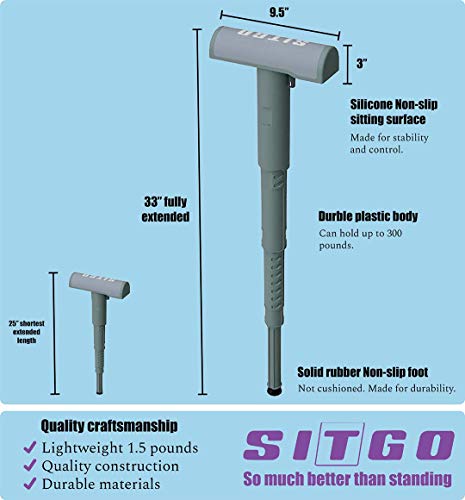 SITGO Portable Seat | Lightweight, Adjustable and Folding Lean-to Stool ...