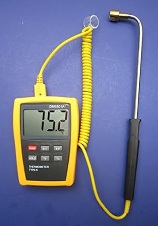 Digital k-Type Thermocouple Thermometer with Angled High Temperature ...