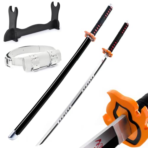 Demon Slayer Sword 41inch,with Display Stand and Belt, Rengoku Sword ...