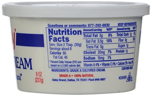 daisy sour cream nutrition facts