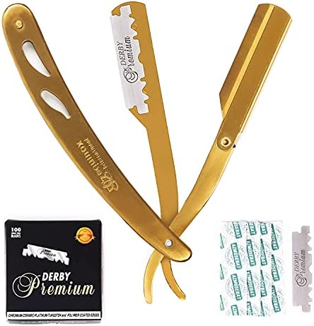 Equinox Professional Straight Edge Razor with 100 Single Derby Straight ...