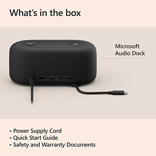 Microsoft Audio Dock - Teams Certified, USB-C dock, HDMI 2.0, USB-A, USB-C x 2 ports, pass ...