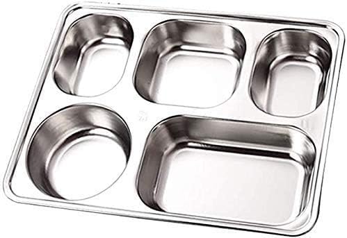 Stainless Steel Lunch Box Dinner Plate Divided Tray Restaurant Serving ...
