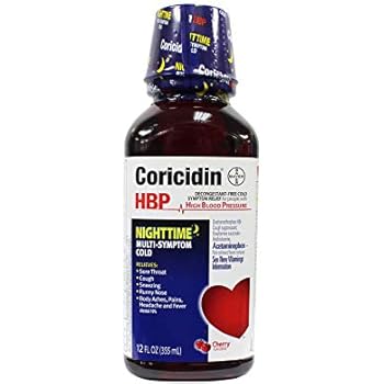 Amazon.com: Coricidin HBP Nighttime Multi-Symptom Cold Liquid Cherry 12 ...