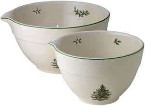 Amazon.com: Spode Christmas Tree Mixing Bowls, Set of 2: Nesting Mixing ...