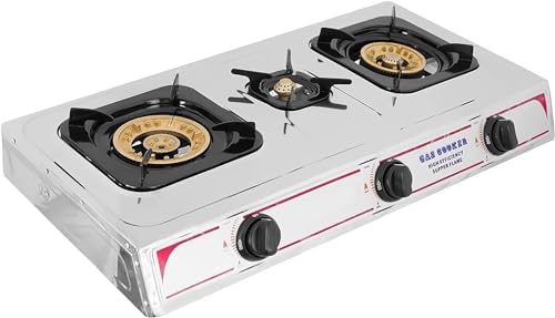 GMS Stainless Steel Countertop Gas Stove 3 Burners - Silver price in ...
