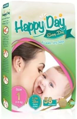 Happy Day Every Day Baby Diapers@@ Size 1 - New Born@@ 2-5 Kg - 58 ...