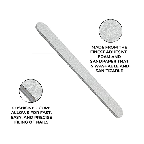 ForPro Zebra Foam Board, 100/180 Grit, Double-Sided Manicure Nail File ...