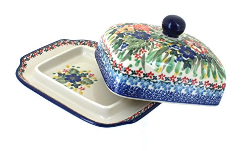 Blue Rose Polish Pottery Hummingbird Butter Dish - Polish Pottery ...