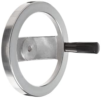 2 Spoked Polished Aluminum Dished Hand Wheel with Handle, 8" Diameter ...
