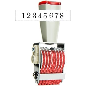 Amazon.com : 8 Digit Rubber Number Stamp, Rotating Stamp - Typeface Roman, Size 5/Numbering ...