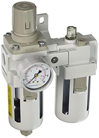 PneumaticPlus SAU4010M-N04BG Two Piece Filter Regulator Lubricator ...