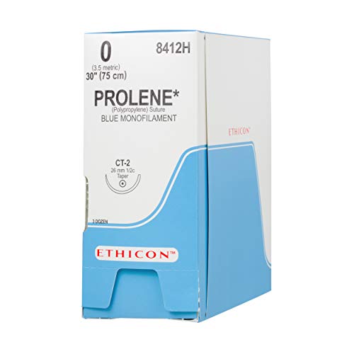 Ethicon 8412H Prolene Polypropylene Suture, Synthetic Non-absorbable, CT-2, 1/2 Circle Needle ...