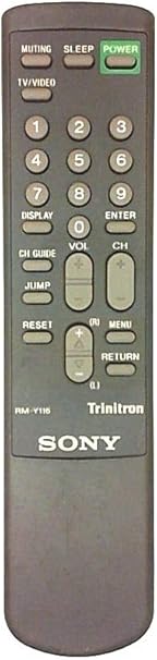 Sony Trinitron Remote Control Model: RM-Y116 (Black), PN: 146696631 (1 ...