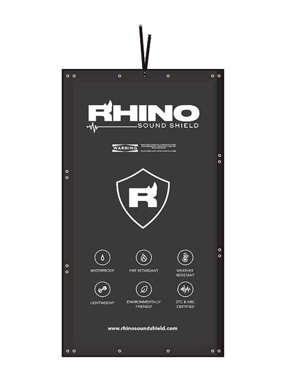 RHINO SOUND SHIELD 95 x 52 inch Soundproof Blanket, Sound Absorbing ...