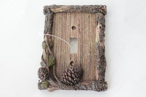 Pine Cone Switch Rocker Plate Covers Electric Outlet Plate Pine Wood ...